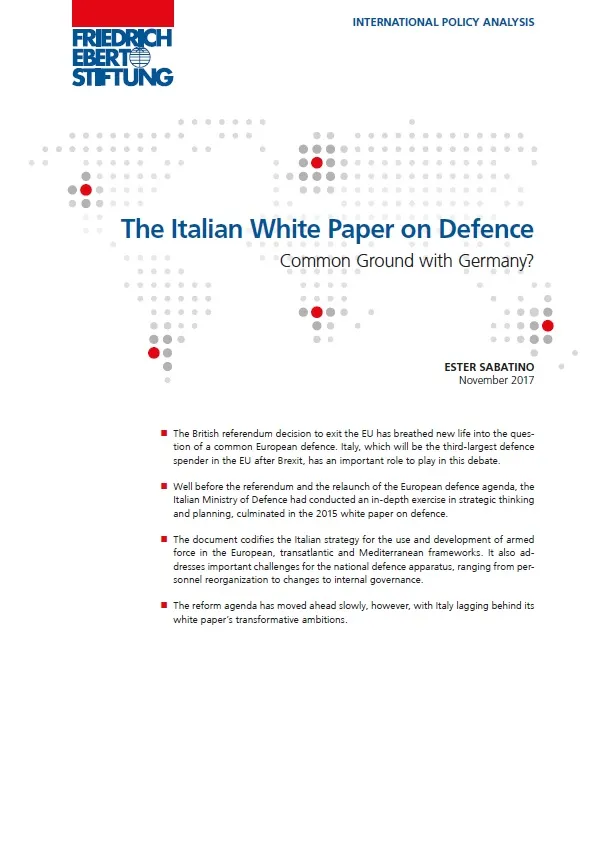 The Italian White Paper on Defence. Common Ground with Germany ...