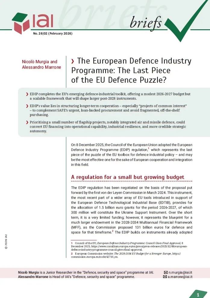 The European Defence Industry Programme: The Last Piece of the EU ...