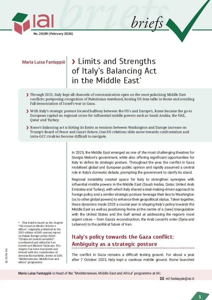 Limits and Strengths of Italy’s Balancing Act in the Middle East ...