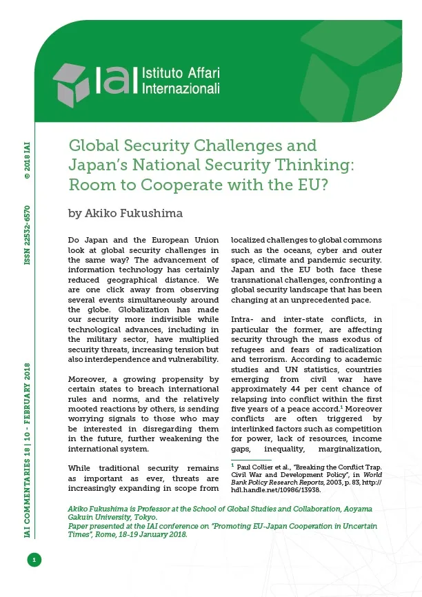 Global Security Challenges and Japan's National Security Thinking: Room ...