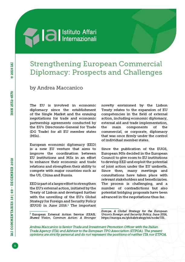 Strengthening European Commercial Diplomacy: Prospects and Challenges ...