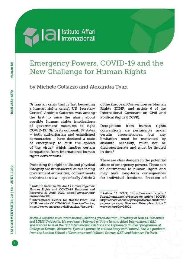 Emergency Powers, COVID-19 and the New Challenge for Human Rights ...
