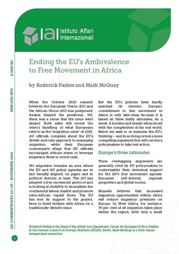 Ending the EU's Ambivalence to Free Movement in Africa | Istituto ...