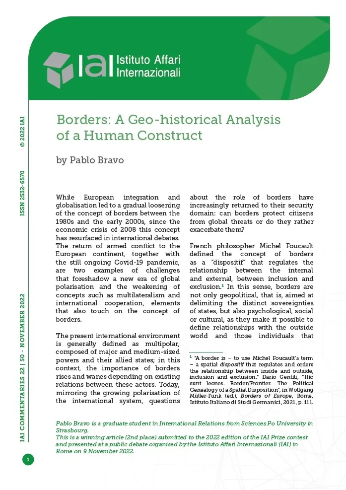 Borders: A Geo-historical Analysis of a Human Construct | Istituto ...